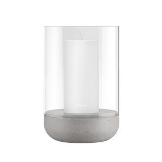 Blomus Windlicht Calma | Gr&ouml;&szlig;e L | H 20 cm &Oslash; 13 cm | Satellite | recyceltem Polyresin & Glas | f&uuml;r Stumpenkerzen | Indoor | exkl. Kerze