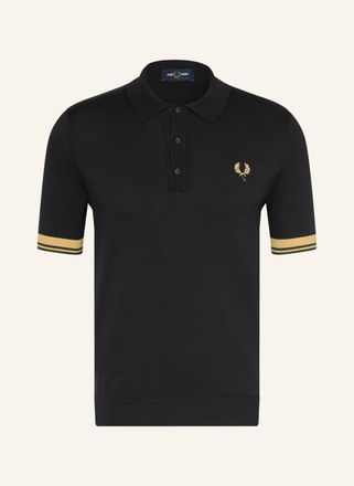 Fred Perry Strick-Poloshirt schwarz
