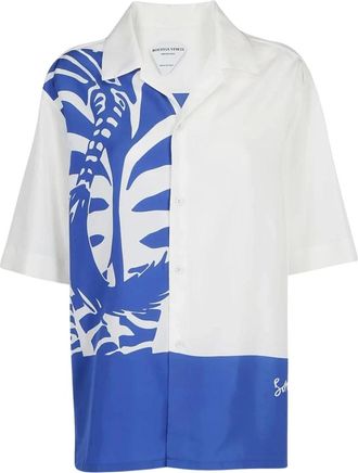 Bottega Veneta Femme, Blouses et Chemises, Multicolore, Taille: 38 FR Chemise Imprim&eacute;e &agrave; Manches Courtes