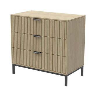 Vicco Commode Lennox, Ch&ecirc;ne, 72x69cm avec 3 tiroirs Vicco