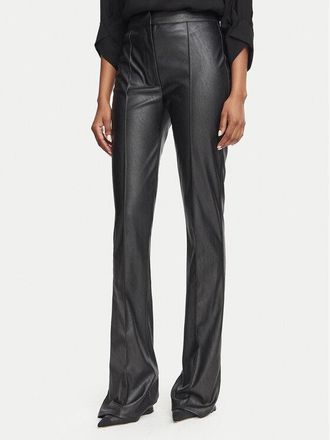 Elisabetta Franchi Hose aus Kunstleder PA-188-66E2-V350 Schwarz Flare Fit