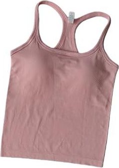 Generic D&eacute;bardeurs d&eacute;t&eacute; c&ocirc;tel&eacute;s sans manches pour femme - Sans manches - Coupe ajust&eacute;e - Bretelles de base - Haut dentra&icirc;nement &agrave; superposition pour femme, ro