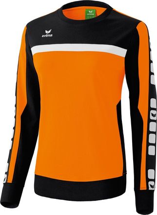 Erima Damen Sweatshirt 5-Cubes, Orange/Schwarz/Weiß, 34, 107568