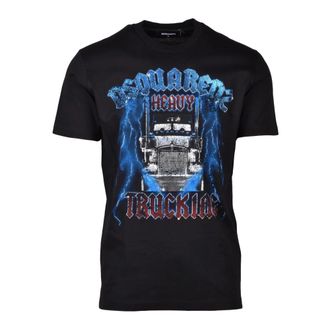 Dsquared2 Baumwoll T-shirt - - Tops - Herren - Schwarzk - L