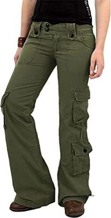 ORANDESIGNE Pantalon Cargo pour Femmes Pantalon en Jean Militaire Pantalon de Sport Pantalon de Plein air Pantalon de Travail K Arm&eacute;e Verte XL