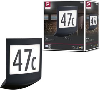 Paulmann 94512 LED Au&szlig;enleuchte Wandleuchte Padea mit D&auml;mmerungs-/Bewegungssensor IP44 incl. 1x8,5 W Warmwei&szlig; Anthrazit Kunststoff 3000 K