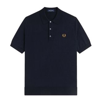 Fred Perry Baumwollstrick-Polohemd - - Knitwear - Herren - Blau - M