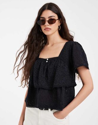 Levi's Dom - Blouse en dentelle - Noir