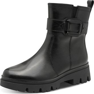 Tamaris Comfort Damen Stiefeletten aus Leder mit Reißverschluss, Schwarz (Black Nappa), 42 EU