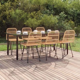vidaXL Vidaxl - Ensemble &agrave; d&icirc;ner de jardin 7 pcs R&eacute;sine tress&eacute;e
