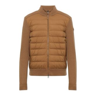 Moncler Strickjacke mit gesteppter Vorderseite - - Knitwear - Herren - Braun - M