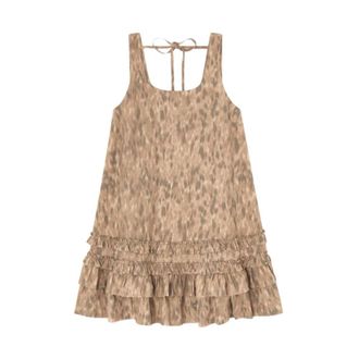 Ganni Kleid aus bedruckter Baumwolle - - Dresses - Damen - Beige - M
