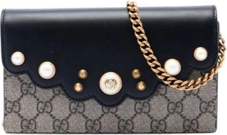 Gucci Pre-owned Peony Pearly Wallet on Chain - Femme - Pre-owned - Beige - Taille: ONE Size