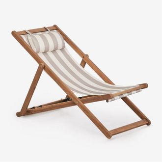 Sklum Hamaca pliante en bois avec coussin Kardis SKLUM Tapioca Beige - Brun Moka