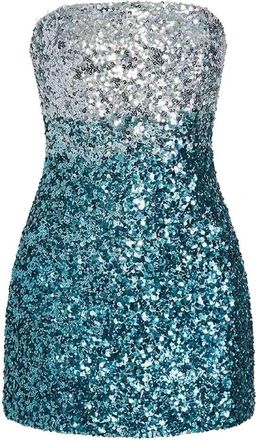 Retrof&ecirc;te Robe Courte - Bleu Clair