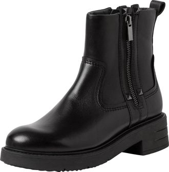 Marco Tozzi Damen Stiefeletten mit Absatz aus Leder mit Reißverschluss, Schwarz (Black), 40 EU