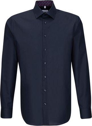 Seidensticker Herren Slim Langarm Poplin Hemd, Blau (Blau 19), (Herstellergr&ouml;&szlig;e: 36)