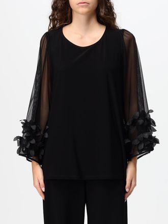 Joseph Ribkoff Blouse en tulle brod&eacute; &agrave; manches longues avec fleur appliqu&eacute;e