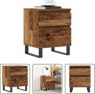 vidaXL vidaXL Holz Nachttisch - Nachttisch Altholz-Optik 40x35x50 cm Holzwerkstoff