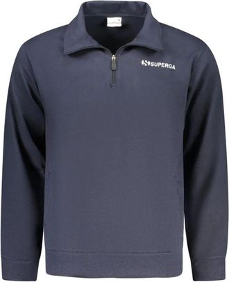 Superga Homme, Sweatshirts et sweats &agrave; capuche, Bleu, Taille: L SweaT-shirt ras du cou en coton