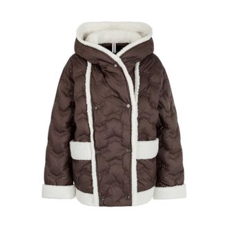 Marc Cain Daunenjacke mit Curly-Teddy-Futter - - Jackets - Damen - Braun - XL
