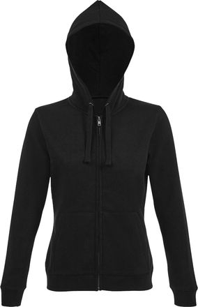 SOLS Spike Hoodie mit durchgehendem Rei&szlig;verschluss f&uuml;r Damen (Schwarz)