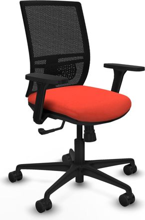 Piqueras y Crespo Drehstuhl Yunquera mit 3D-Armen, h&ouml;henverstellbare Lendenwirbelst&uuml;tze, ausgestattet mit 4 Positionen und Schneideschaum, Schwarz/Dunkelorange