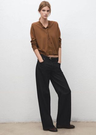 Mango Cardigan maille de laine tabac - Femme - XS - MANGO