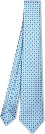 Kiton Homme, Accessoires, Bleu, Taille: ONE Size Cravate en soie &agrave; fleurs imprim&eacute;es