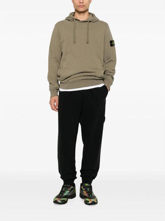 Stone Island Cotton Drawstring Hood Hoodie - Green