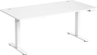 Vasagle Bureau Assis-debout, R&eacute;glable en hauteur, 160 x 80 cm, avec Port USB-C, Fonction M&eacute;moire 3 Hauteurs, Blanc
