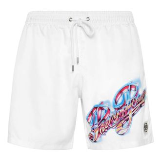 Philipp Plein Homme, Maillots de bain, Blanc, Taille: L Jogging Printed Shorts Hologram