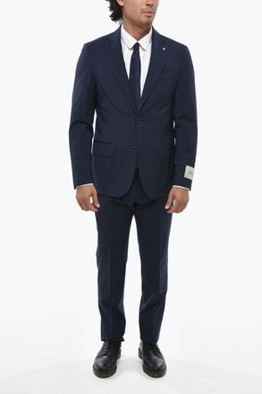 Corneliani CC COLLECTION 2-Knopf-Anzug Aus Stretch-Schurwolle Mit Klappentaschen Corneliani