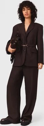 Maje Veste De Tailleur &Agrave; Ceinture - Marron - Maje