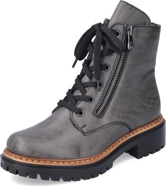 Rieker Damen Schnürstiefeletten 72611, Frauen Stiefeletten,halbstiefel,Kurzstiefel,uebergangsschuhe,uebergangsstiefel,Boots,grau (45),37 EU / 4 UK