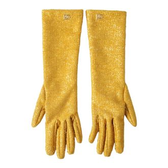 Dolce & Gabbana Goldene Lurex Mittelarmhandschuhe - - Accessories - Damen - Gelb - ONE SIZE