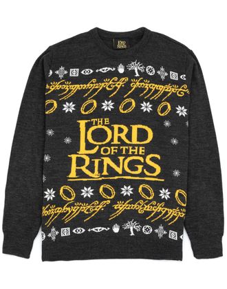 The Lord Of The Rings Weihnachtspull Herren Logo Schwarzer Strickpullover XL