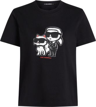 Karl Lagerfeld Ikonik Choupette T-Shirt - Schwarz