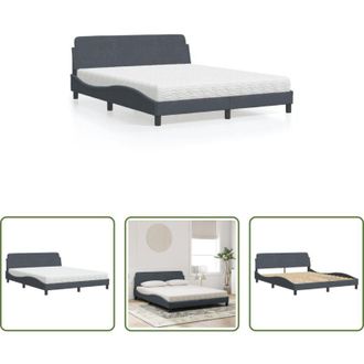 vidaXL vidaXL Matratze mit Schaumstoff - Bett mit Matratze Dover Dunkelgrau 160x200 cm Samt