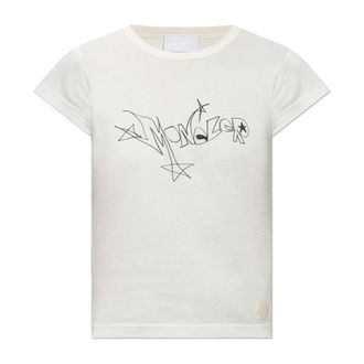 Moncler Logo T-Shirt - - Tops - Damen - Beige - M