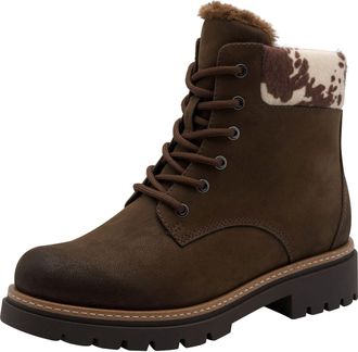 Marco Tozzi Marco Tozzi Damen Stiefeletten zum Schn&uuml;ren mit Rei&szlig;verschluss Modern, Braun (Cafe Comb), 41 EU