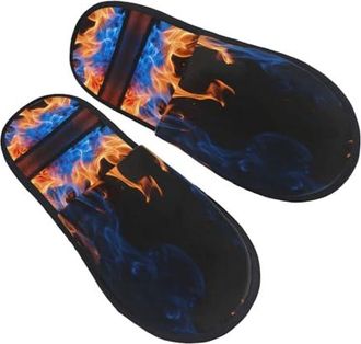 Generic Flamme Bleue Homme Femme Chaussures De Maison Chaud Pantoufles Antid&eacute;rapantes Chaussons Pour Ext&eacute;rieur Int&eacute;rieur Hiver L