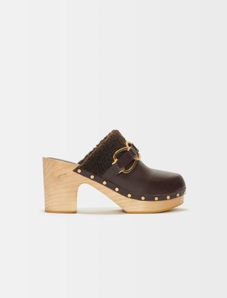 Maje Sabots &Agrave; Talons Finitions Cha&icirc;nes - Marron - Taille 36 - Maje