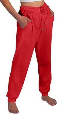 Generic Pantalon de surv&ecirc;tement dentra&icirc;nement pour femme avec cordon de serrage &agrave; taille &eacute;lastique, pantalon de yoga doux &agrave; revers pantalon de surv&ecirc;tement cou