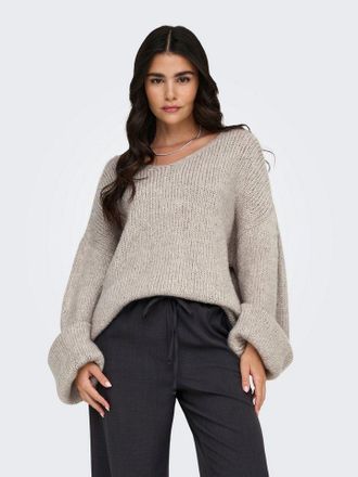 Jacqueline de Yong V-Ausschnitt-Pullover JDYDINEA L/S REVERSIBLE PULLOV. KNT NOOS Kunstfaser, regular fit