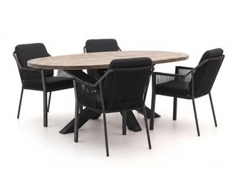 Tierra Outdoor Liv/ROUGH-Y Ellips 200 cm Gartenm&ouml;bel-Set 5-teilig stapelbar