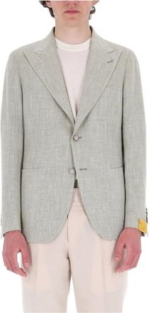 Tagliatore Homme, Vestes, Vert, Taille: 2XL Giacca resca Pino Lerario en laine-lin-coton tissu C. Barberis Canonico