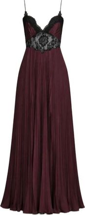 Self Portrait Femme, Robes, Brun, Taille: 38 FR Lace Insert Maxi Dress