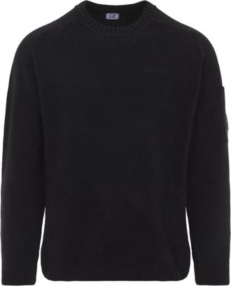 C.P. Company C.p. Company, Homme, Pulls, Noir, Taille: XL Pull ras du cou &agrave; d&eacute;tail Lens