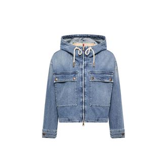 Moncler Moncler Doudoune En Denim 3-en-1 Ecrevisse, Femme, Bleu, Taille: 0
